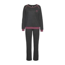 Vivance By Lascana Pyjama 'Dreams' Damen Gr&ouml;&szlig;e XXL anthrazit / pink Sommerkleid