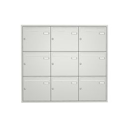 Renz ONZO Unterputz-Briefkastenanlage in RAL 9007 9-fach mit 2ten Namensschild & Soft-Close