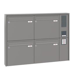 Renz Quadra Aufputzbriefkastenanlage mit Sprechsieb 4-fach DB703