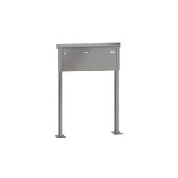 LEABOX 2er freistehende Briefkastenanlage in RAL 9016 (Fu&szlig;platten) - LEA20