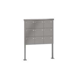 LEABOX 9er freistehende Briefkastenanlage in RAL 7016 (Fu&szlig;platten) - LEA20