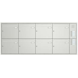 ONZO 8er Unterputz-Briefkastenanlage in RAL 9016 mit Sprechsieb & Soft Close