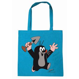 logoshirt Baumwolltasche 'Der kleine Maulwurf - Juhu' Damen Gr&ouml;&szlig;e One Size blau / mischfarben