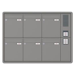 Renz RS3000 Unterputz Briefkastenanlage 6-fach mit Sprechsieb RAL7016