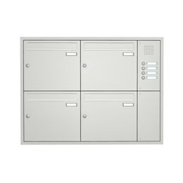 ONZO 4er Unterputz-Briefkastenanlage in RAL 9016 mit Sprechsieb & 2ten Namensschild & Soft Close