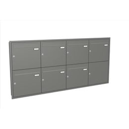 Renz HUBER 7er Unterputz-Briefkastenanlage in RAL 9007 mit Soft Close