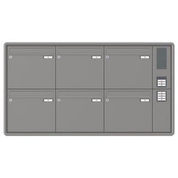 Renz RS3000 Unterputz Briefkastenanlage 6-fach mit Sprechsieb RAL9007
