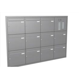 Huber 11er Unterputz-Briefkastenanlage in Edelstahl mit Sprechsieb & Soft Close