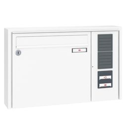 Renz Quadra Aufputzbriefkastenanlage mit Sprechsieb RAL9016