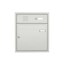 Renz ONZO Unterputz-Briefkastenanlage in RAL 9007 mit Sprechsieb & 2ten Namensschild