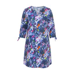 Ulla Popken Kleid Damen Gr&ouml;&szlig;e 42/44 dunkelblau / mischfarben Sommerkleid