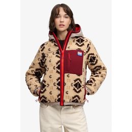 Superdry & Co Fleecejacke Damen Gr&ouml;&szlig;e XS beige / pueblo / dunkelbraun / bordeaux