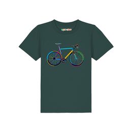 Watabout.kids T-Shirt 'Fahrrad by night' Jungen Gr&ouml;&szlig;e 128 neonblau / gelb / dunkelgr&uuml;n / schwarz