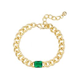 Lulu & Jane Lulu & Jane Armband Damen Gr&ouml;&szlig;e One Size goldgelb / gr&uuml;n