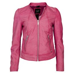 Maze Lederjacke mit Rundhalskragen ' Avoca ' Damen Gr&ouml;&szlig;e M pink Sommerjacke