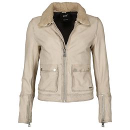 Maze Lederjacke Damen Gr&ouml;&szlig;e XS beige / creme Sommerjacke