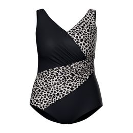 Ulla Popken Badeanzug Damen Gr&ouml;&szlig;e XL/XXL schwarz / wei&szlig;