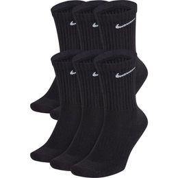 Nike Everyday Cushioned Training Crew Socks (6 Paar) Bekleidung Unisex schwarz L