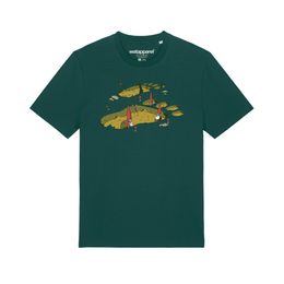 Watapparel Shirt 'Gnome Footprint' Herren Gr&ouml;&szlig;e M gr&uuml;n / rot / wei&szlig;