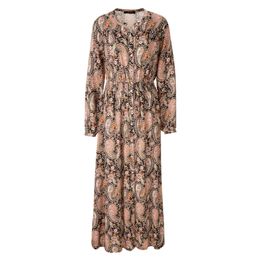 Aniston Casual Kleid Damen Gr&ouml;&szlig;e 46 creme / sand / orange / schwarz Sommerkleid