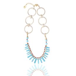 The Gem Stories Jewelry Kette 'Turquoise Sticks and Red Howlite Necklace' Damen Gr&ouml;&szlig;e 50 / 55cm t&uuml;rkis