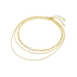 Lulu & Jane Lulu & Jane Kette Damen Gr&ouml;&szlig;e One Size goldgelb / perlwei&szlig;