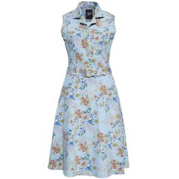 Queen Kerosin Sommerkleid 'Hawaii' Damen Gr&ouml;&szlig;e 34 hellblau