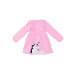 Denokids Kleid 'Glitter Unicorn' M&auml;dchen Gr&ouml;&szlig;e 104 rosa / schwarz / wei&szlig;