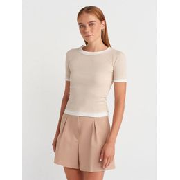 Dilvin Shirt female size S Beige / White