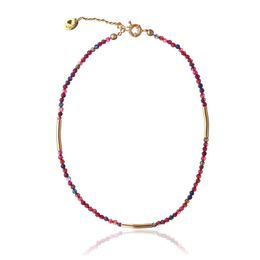The Gem Stories Jewelry Kette 'Shades Of Red Agate Necklace' Damen Gr&ouml;&szlig;e 42 / 47 bunt