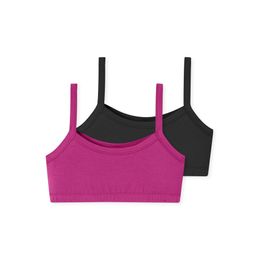 Schiesser Bustier ' Fresh Vibe ' M&auml;dchen Gr&ouml;&szlig;e 176 pink / schwarz
