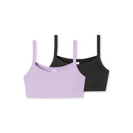 Schiesser Bustier ' Fresh Vibe Multi ' M&auml;dchen Gr&ouml;&szlig;e 140 flieder / schwarz