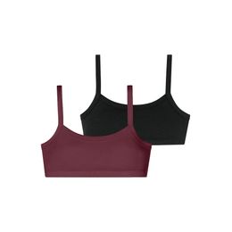 Schiesser Bustier 'Fresh Vibe' M&auml;dchen Gr&ouml;&szlig;e 176 bordeaux / schwarz