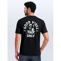 Neverless Shirt 'Good Vibes R&uuml;cken' Herren Gr&ouml;&szlig;e L schwarz