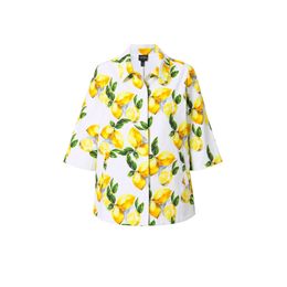 Ulla Popken Bluse Damen Gr&ouml;&szlig;e 7XL/8XL zitronengelb / dunkelgr&uuml;n / naturwei&szlig;