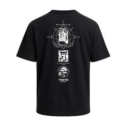 Neverless Shirt 'Japan Kompass' Herren Gr&ouml;&szlig;e 4XL schwarz