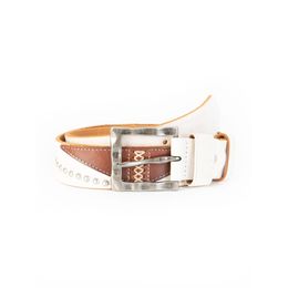 BA98 Belt female size 75 Cream / Brown / Silver