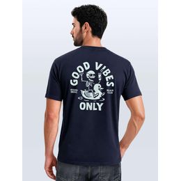 Neverless Shirt 'Good Vibes R&uuml;cken' Herren Gr&ouml;&szlig;e S navy
