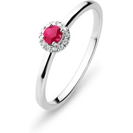 Christ Ring Damen Gr&ouml;&szlig;e 58 rot / silber