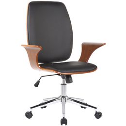 TPFLiving B&uuml;rostuhl Burton Kunstleder Walnuss/Schwarz