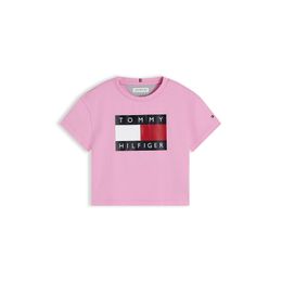 Tommy Hilfiger T-Shirt 'Heritage' M&auml;dchen Gr&ouml;&szlig;e 128 pink / rot / schwarz / wei&szlig;