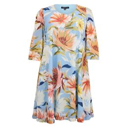 Yoek Kleid Damen Gr&ouml;&szlig;e 38/40 himmelblau / hellgelb / orange / wei&szlig; Sommerkleid
