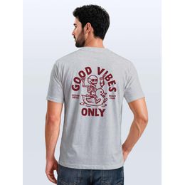 Neverless Shirt 'Good Vibes R&uuml;cken' Herren Gr&ouml;&szlig;e M grau