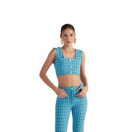 HOLLY LOLLY Top female size L Sky blue / Black / White
