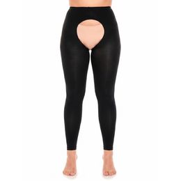 GLAMORY Tights 'Breeze 60 Ouvert Microfaser Fu&szlig;lose Strumpfhose' female size L/XL Black