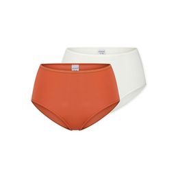 Schiesser Slip ' Modal Essentials ' Damen Gr&ouml;&szlig;e XL orange / rostrot / offwhite