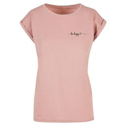 Merchcode T-Shirt 'Be Happy' Damen Gr&ouml;&szlig;e XXL altrosa / schwarz