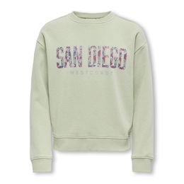 ONLY GIRLS Sweatshirt 'KOGRuna City' girl size 122/128 Dark blue / Mint / Rose / Red
