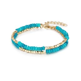 Lulu & Jane Lulu & Jane Armband Damen Gr&ouml;&szlig;e One Size t&uuml;rkis / goldgelb