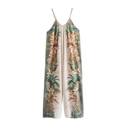 next Jumpsuit Damen Gr&ouml;&szlig;e 5XL beige / dunkelbeige / gr&uuml;n